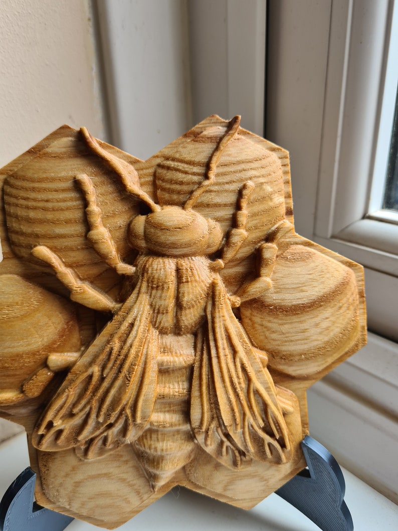 Beehoneycomb Beebee on Flowerwood Carved Bee Bee Wall - Etsy