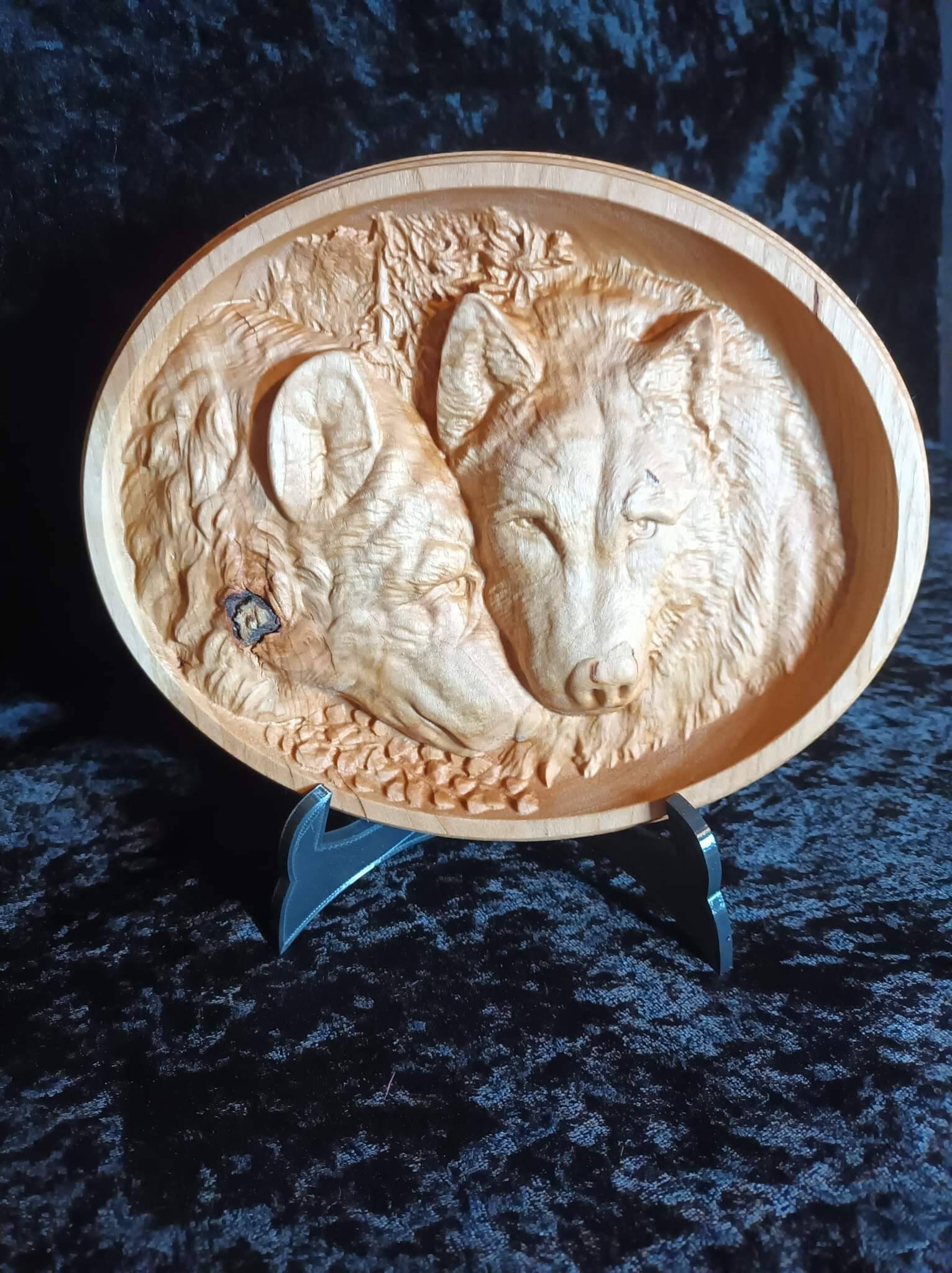 Wolf Wood Carving Wolf Wood Art Wooden Wolf Wooden Plaque - Etsy