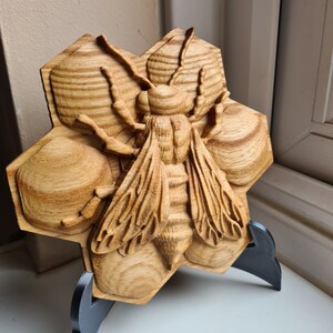Bee,honeycomb Bee,bee on Flower,wood Carved Bee, Bee Wall Decoration ...