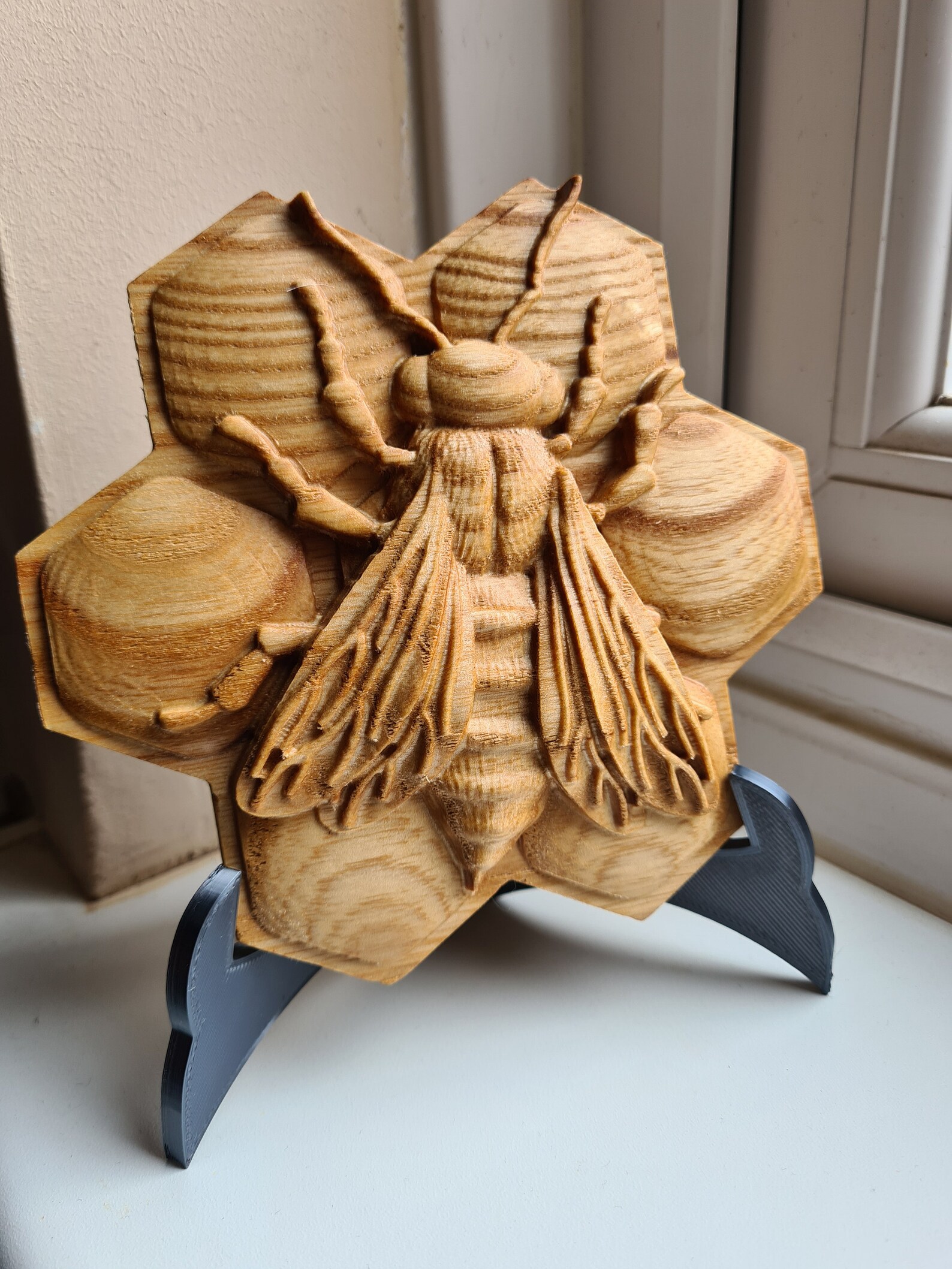 Beehoneycomb Beebee on Flowerwood Carved Bee Bee Wall - Etsy