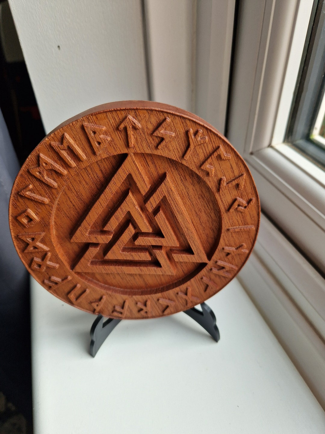 Valknot Wood Carving, Valknut Wall Art, Valknut Art, Odin Carving ...