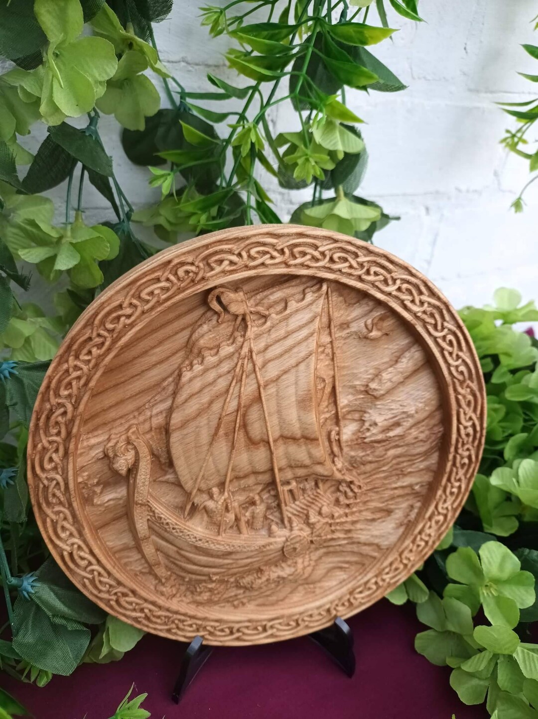 Viking Longboat Wood Carved - Viking Wood Carving - Viking Boat - Wood ...
