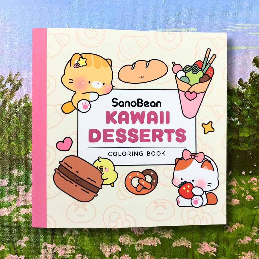 Sanobean Kawaii Dessert Coloring Book – Sweet & Simple Dessert-themed ...