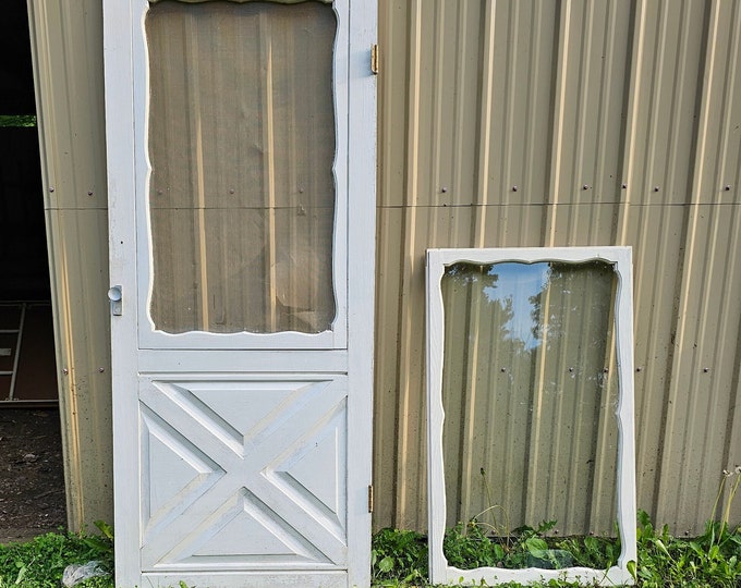 Wood Storm Door Window and Screen Needs Replacing One Pane Glass ...
