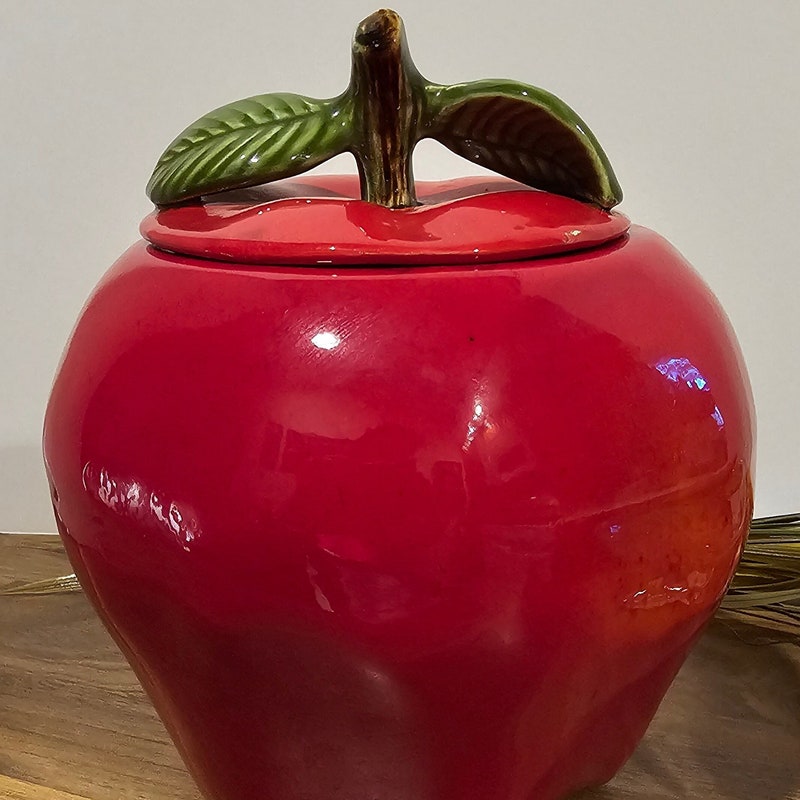 Red Cookie Jar - Etsy