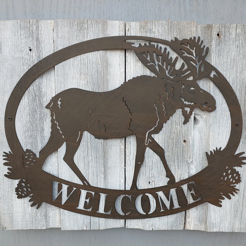 Moose Welcome Sign - Etsy