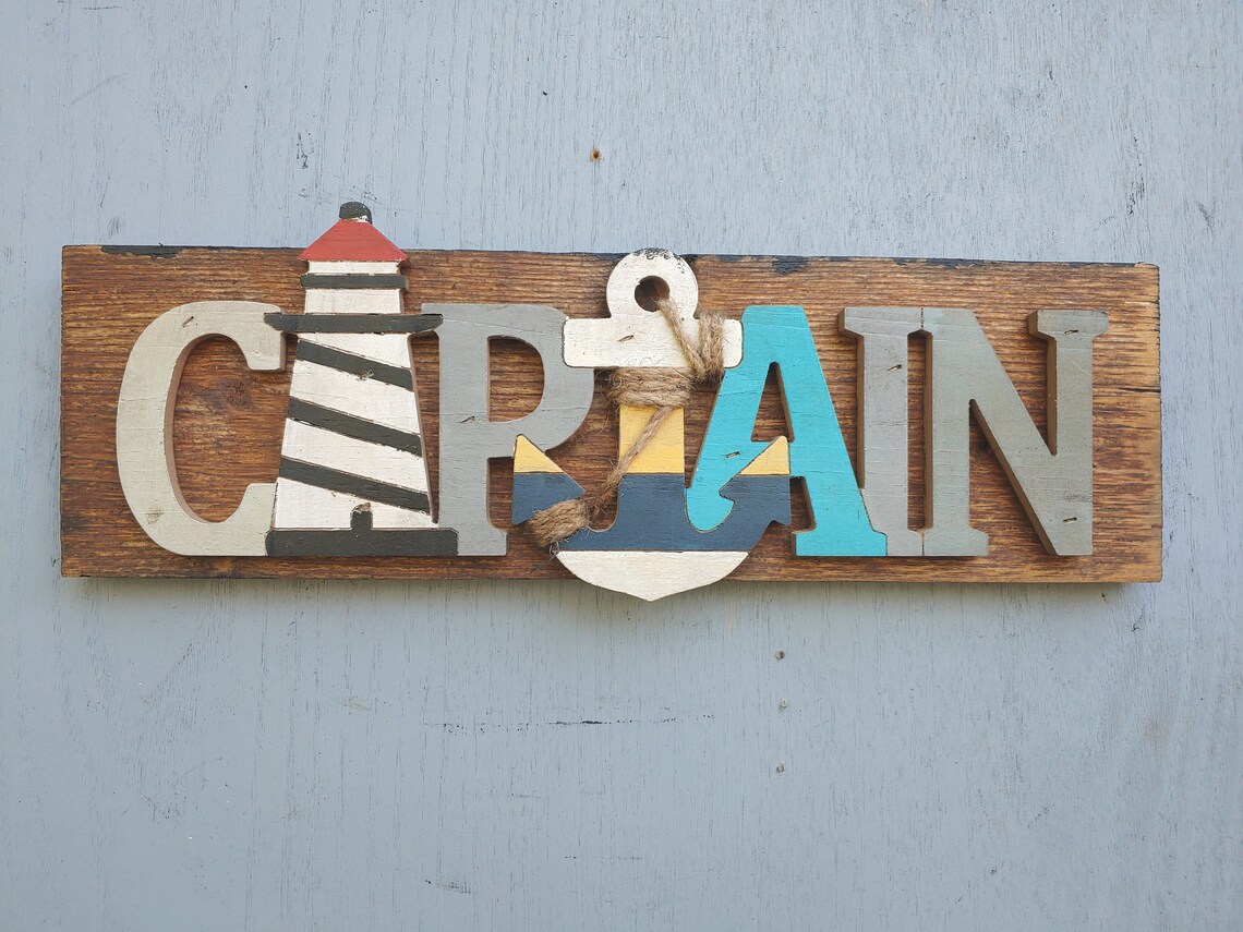 Nautical Captain Wall Sign Rustic Sailing Boating Ship - Etsy