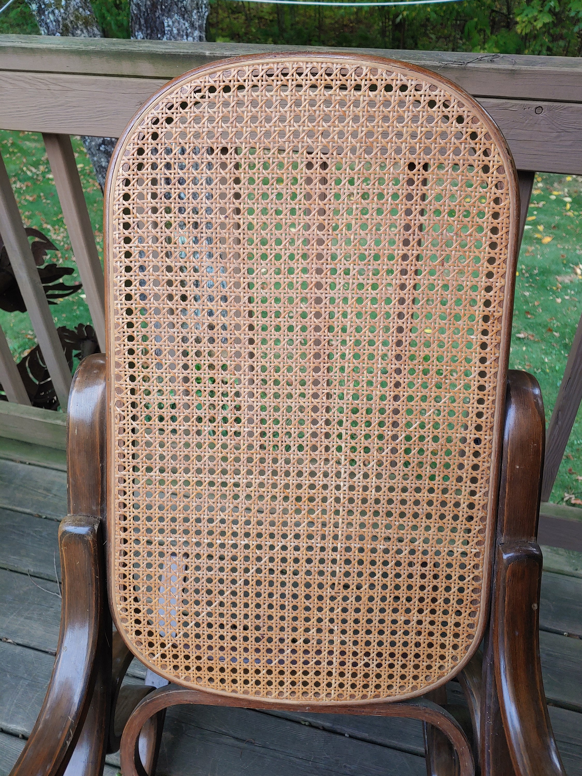 Vintage Bentwood Cane Rocking Chair Matching Cane Table SHIPPING IS NOT ...
