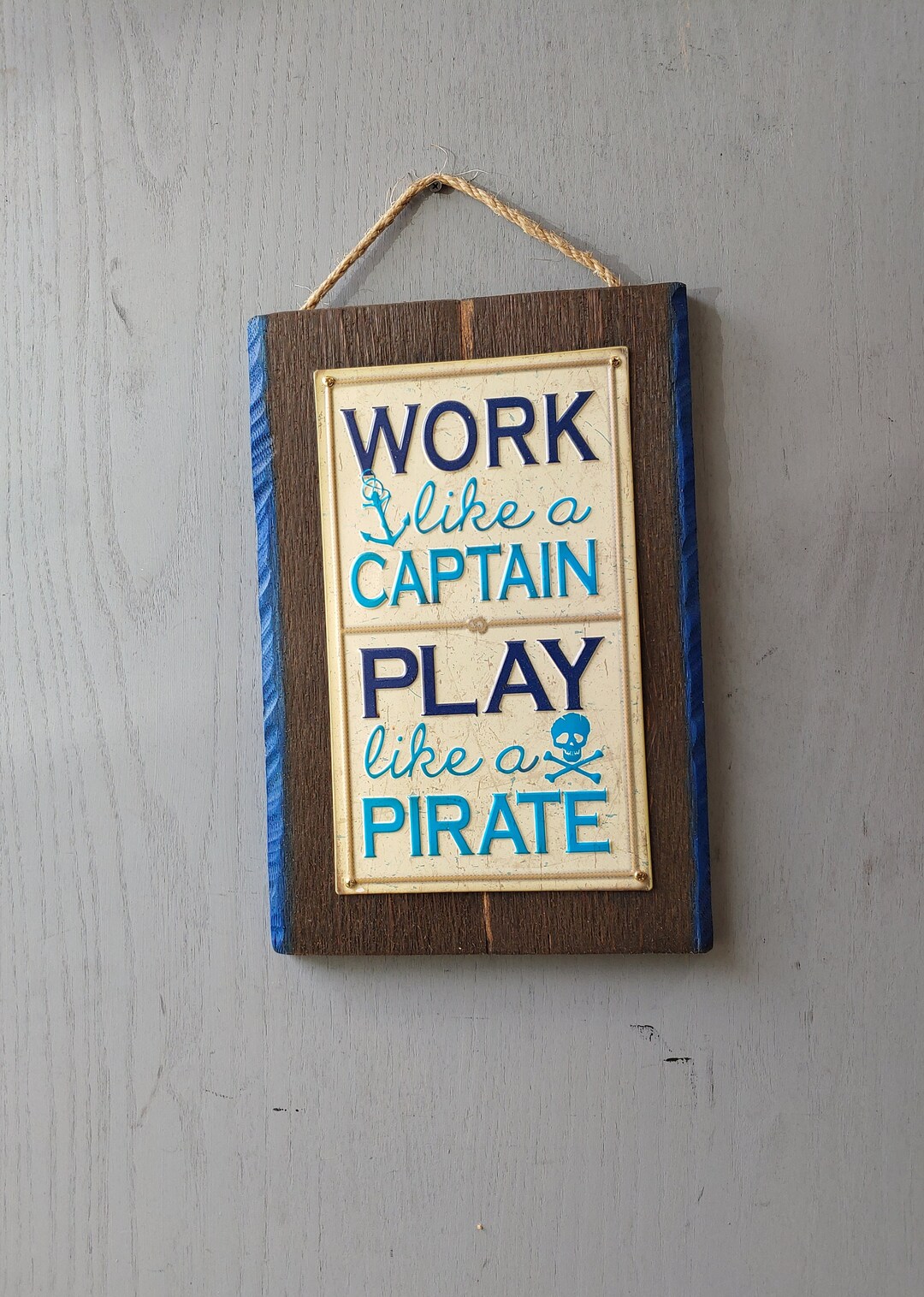 Nautical Pirate Ship Sign Decor Work Play Sea Lake Ocean Front Property ...
