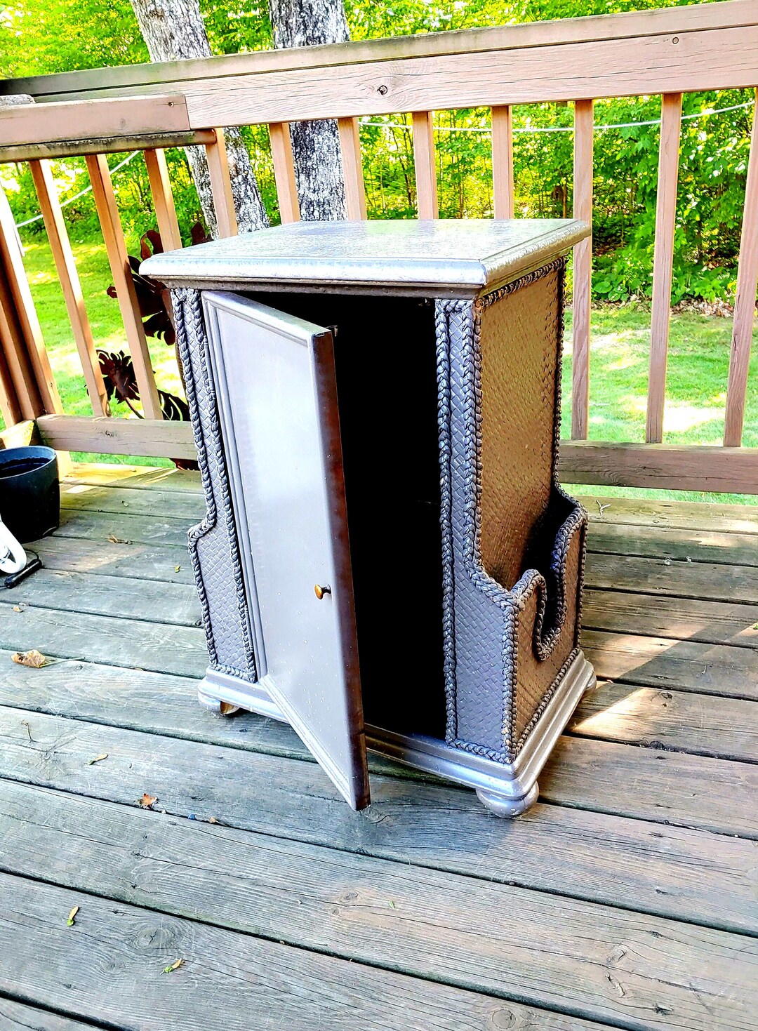 Rustic Painted Smokers Stand: Vintage Magazine Rack Side Table ~ 621 - Etsy