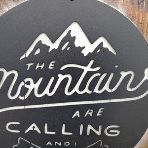 Rustic Mountain Wooden Sign: 'mountains Calling' Metal Art ~ 458 - Etsy