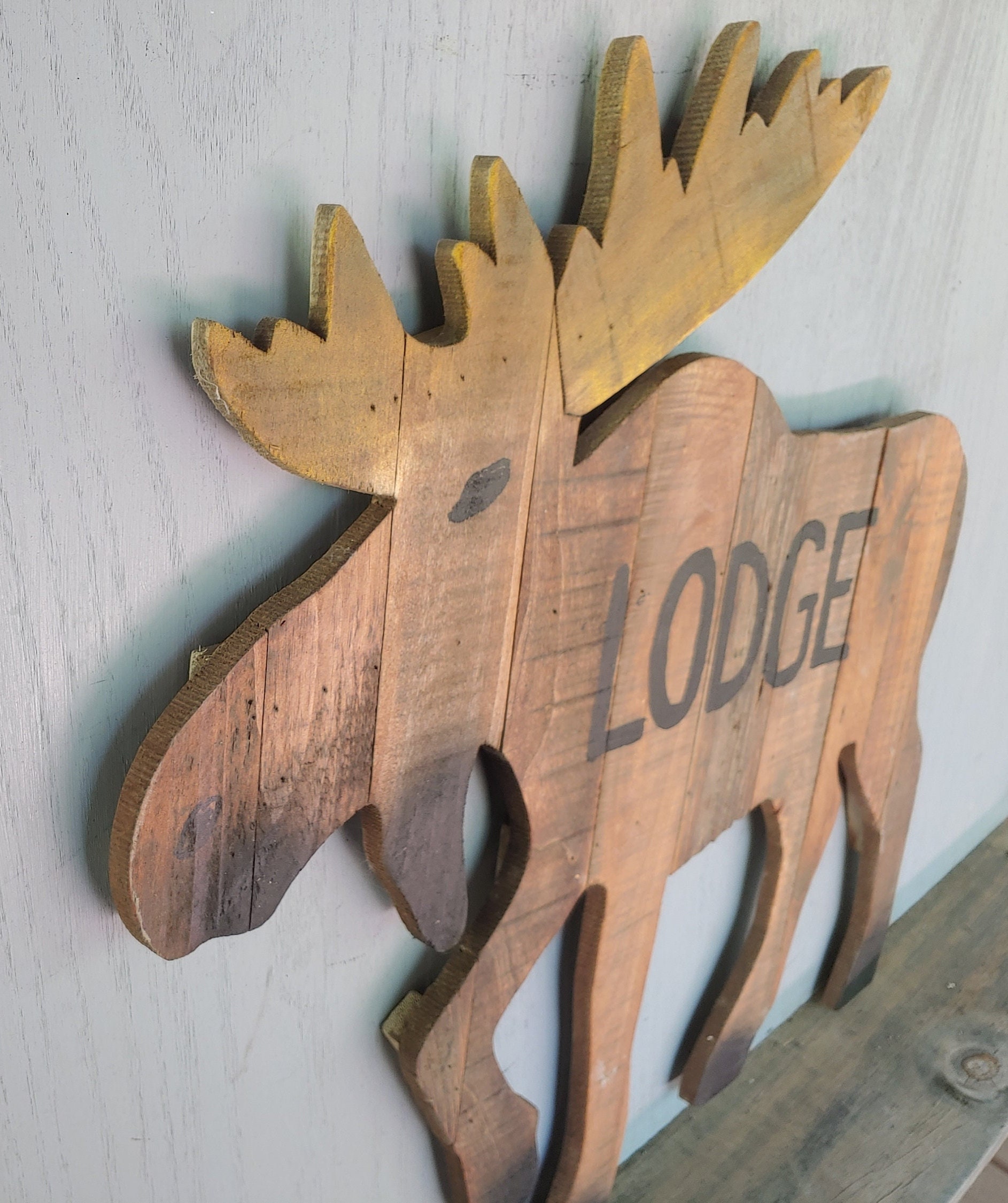 Rustic Moose Silhouette Lodge Sign Wildlife Woodland Pallet - Etsy
