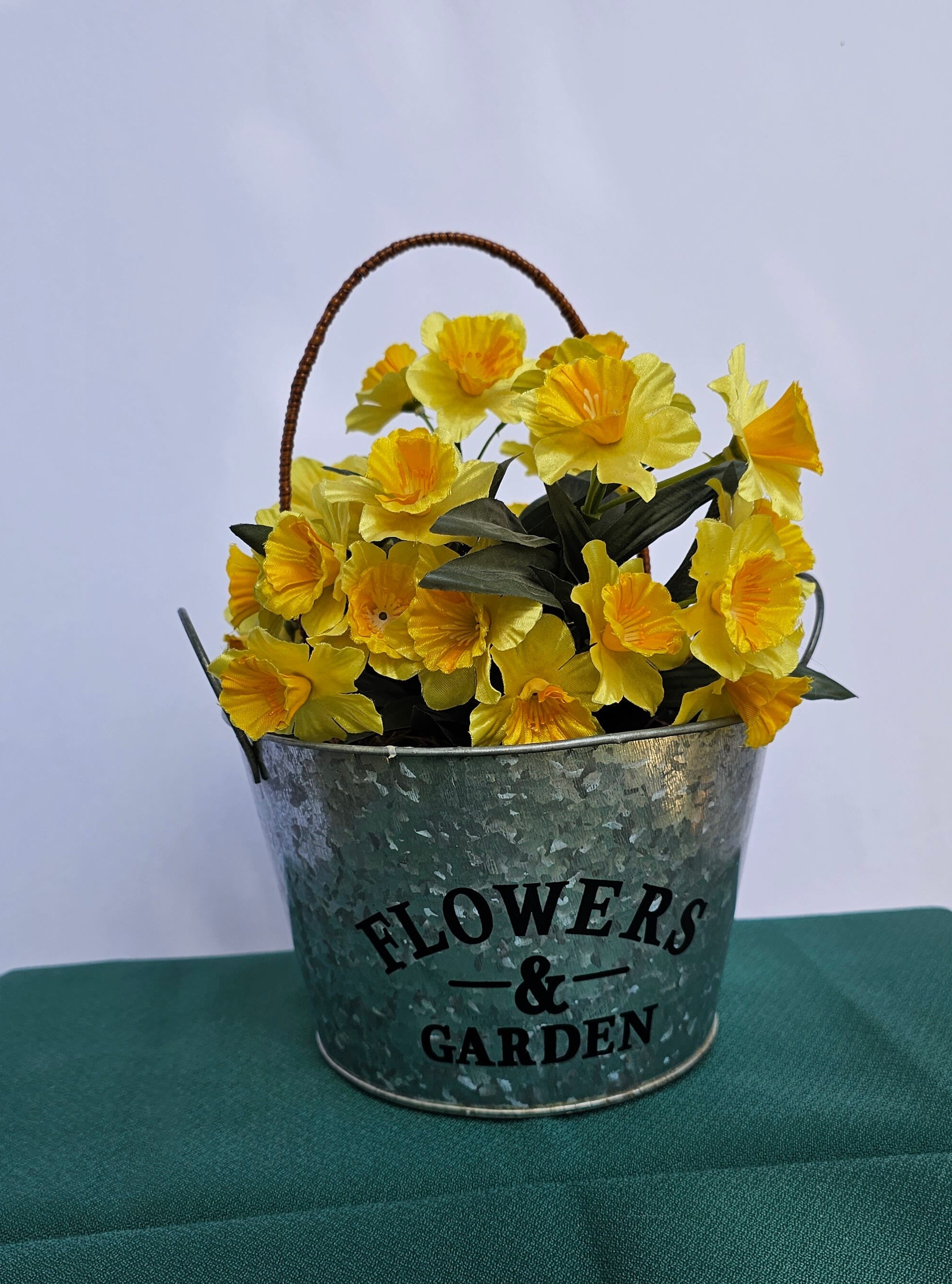 Galvenized Metal Bucket Planter Floral Arrangements Pail Porch - Etsy
