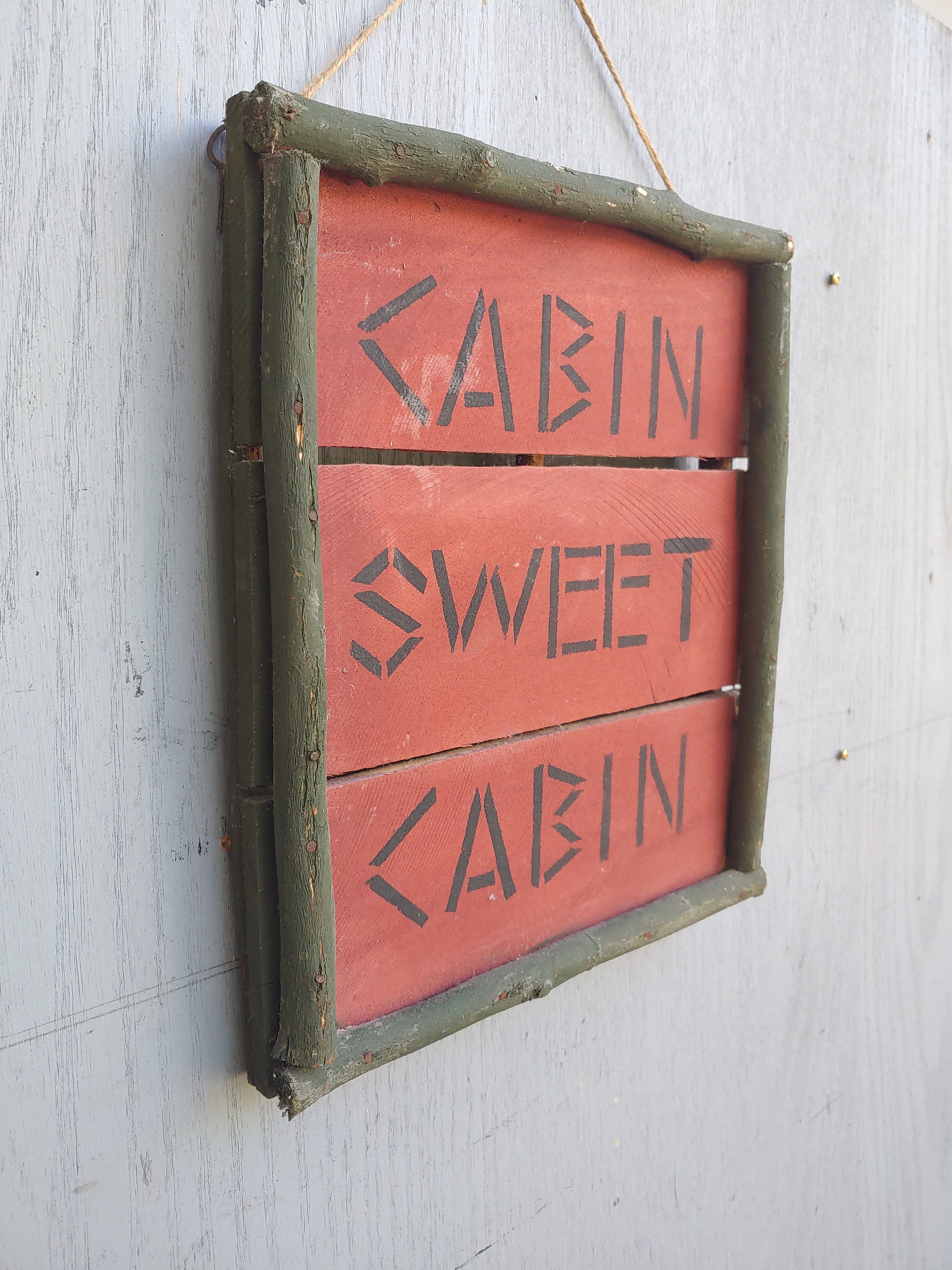Rustic cabin Sweet Cabin Twig Sign Wall Hanging Cabin Decor Handmade ...