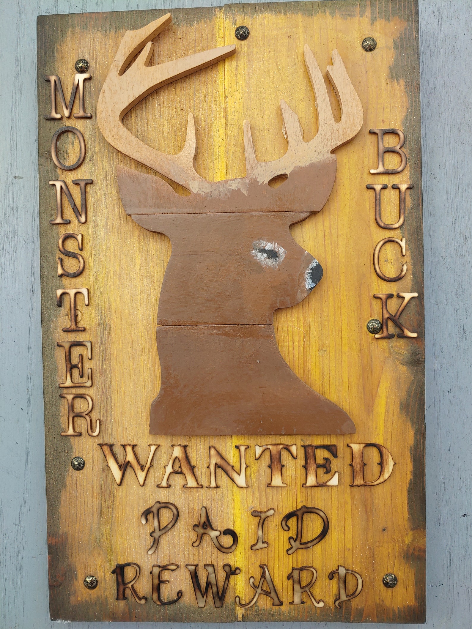 MONSTER BUCK WANTED Poster Rustic Decor Whitetail Deer - Etsy