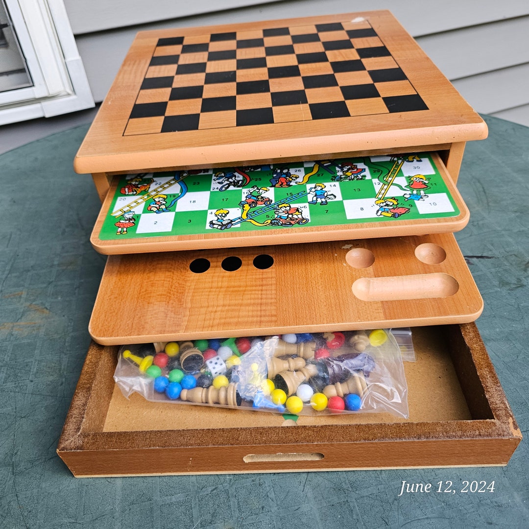 Vintage Game Boards Checkers Chess Snakes & Ladders Parcheesi ...