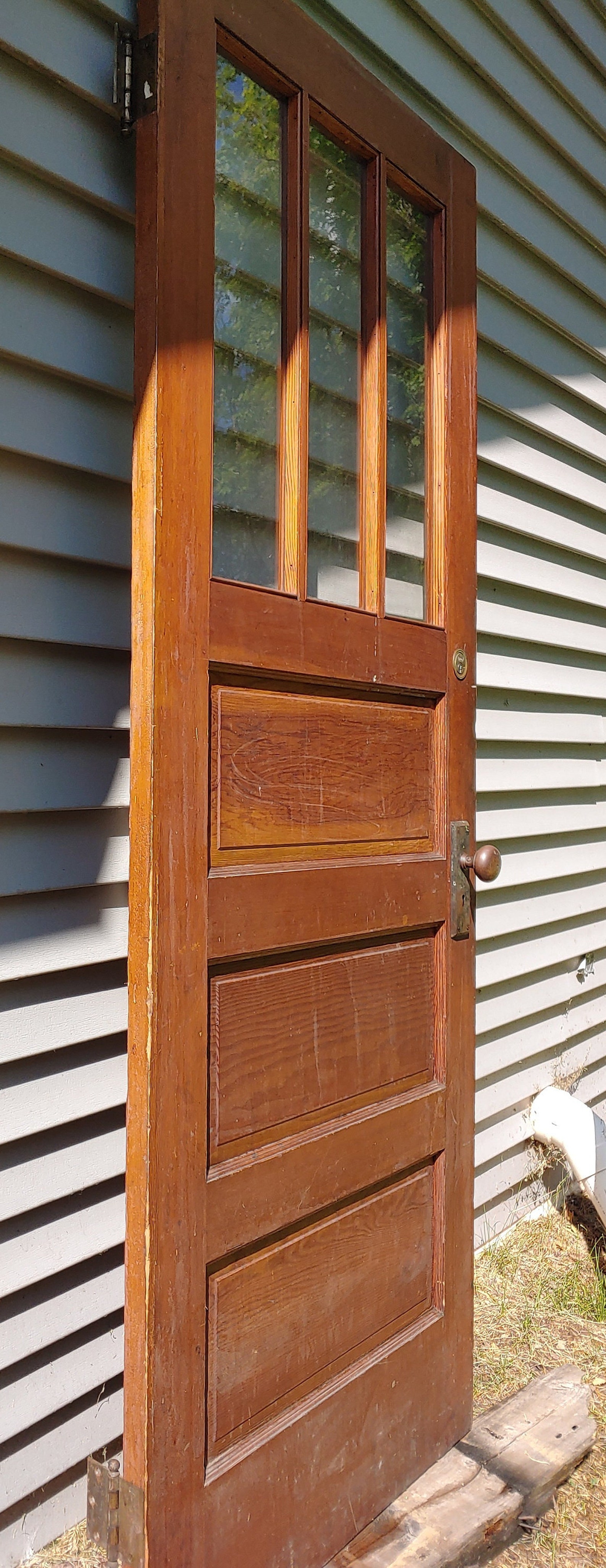 Three Vertical Pane Half Lite Entry Door 3 Recesssed - Etsy