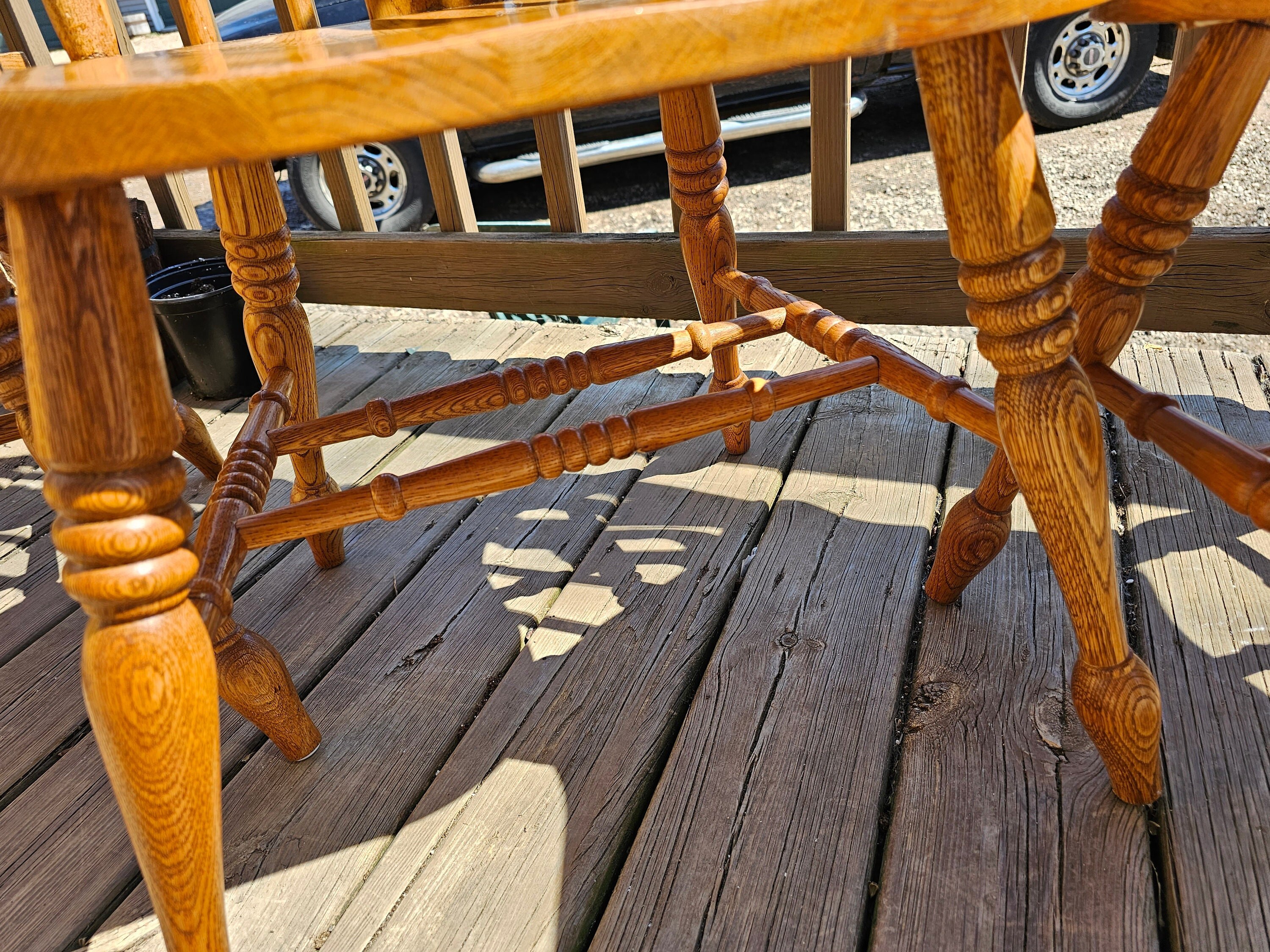 Vintage Windsor Back Chairs Fiddle Wheel Dining Kitchen Seats Oak ...