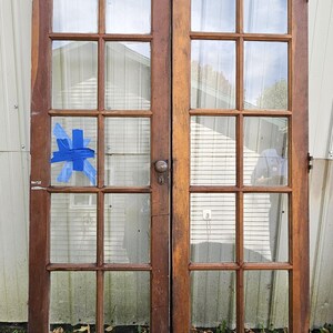 Vintage Ten Pane French Doors: Stained & Painted (24.25" X 80") ~ 1634 ...