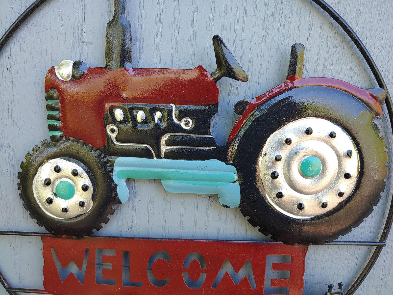 Metal Wire Rustic Tractor Welcome Sign Sunflowers Door Decor - Etsy