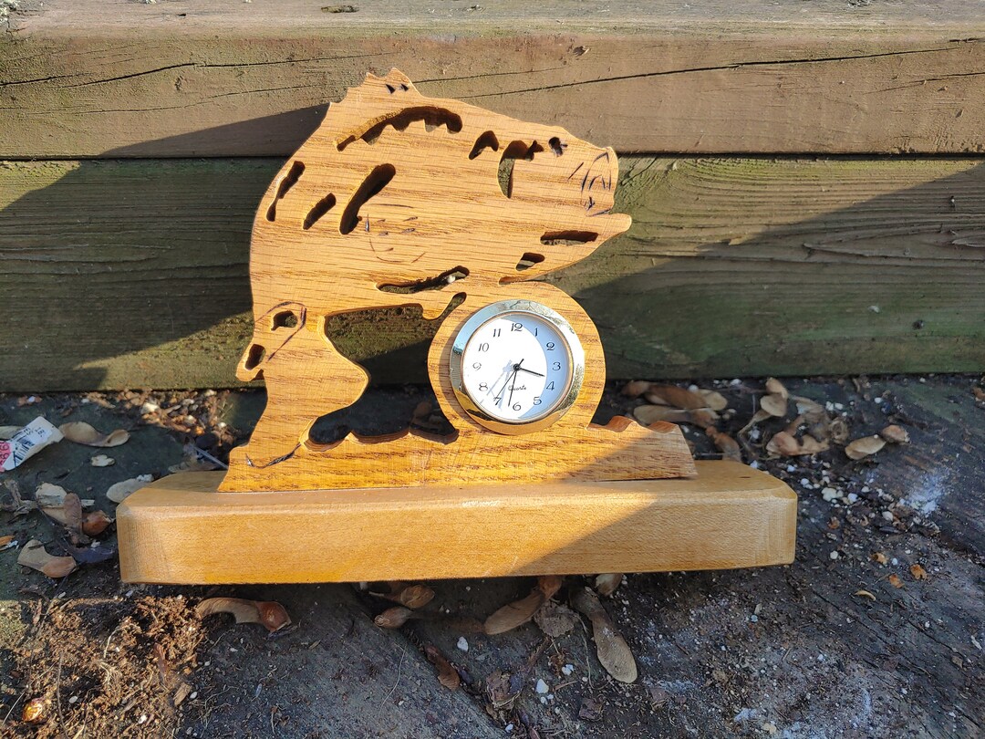 Lasered Cutout Fish Clock Jumping Bass Wood Shelf Sitter - Etsy