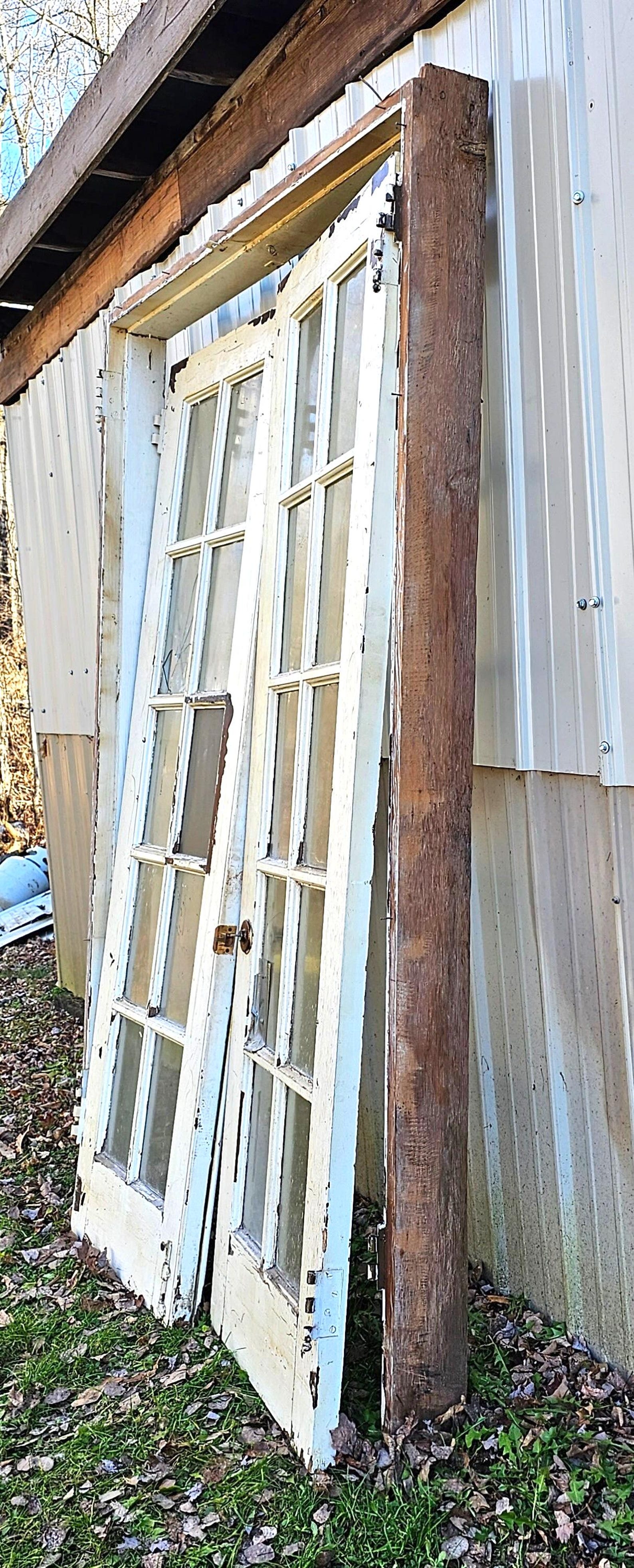Vintage 10-pane French Doors With Frame: Architectural Salvage ...