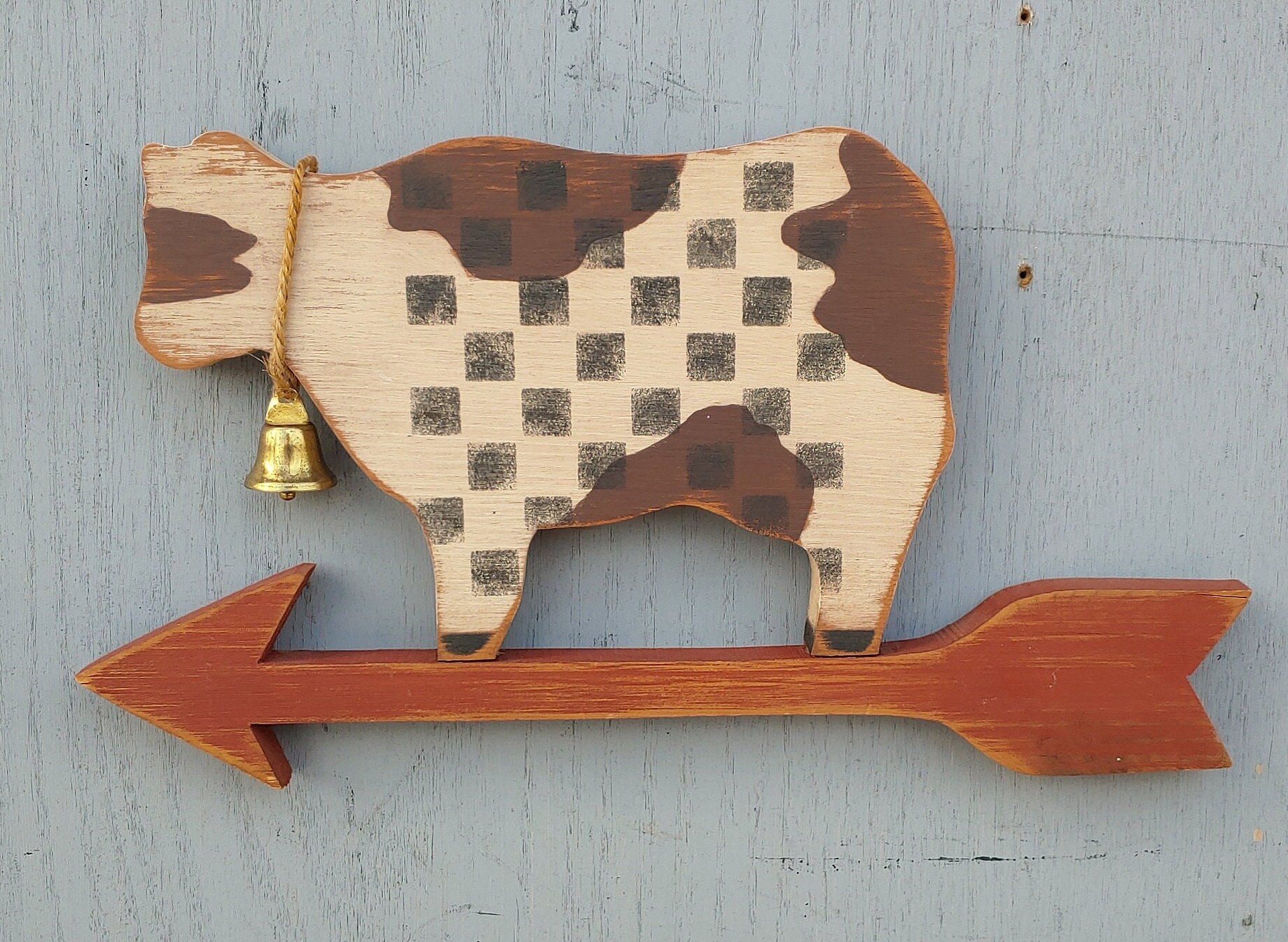 Rustic Old Time Cow Farm Directional Arrow, Milking Farmhouse Milkhouse ...