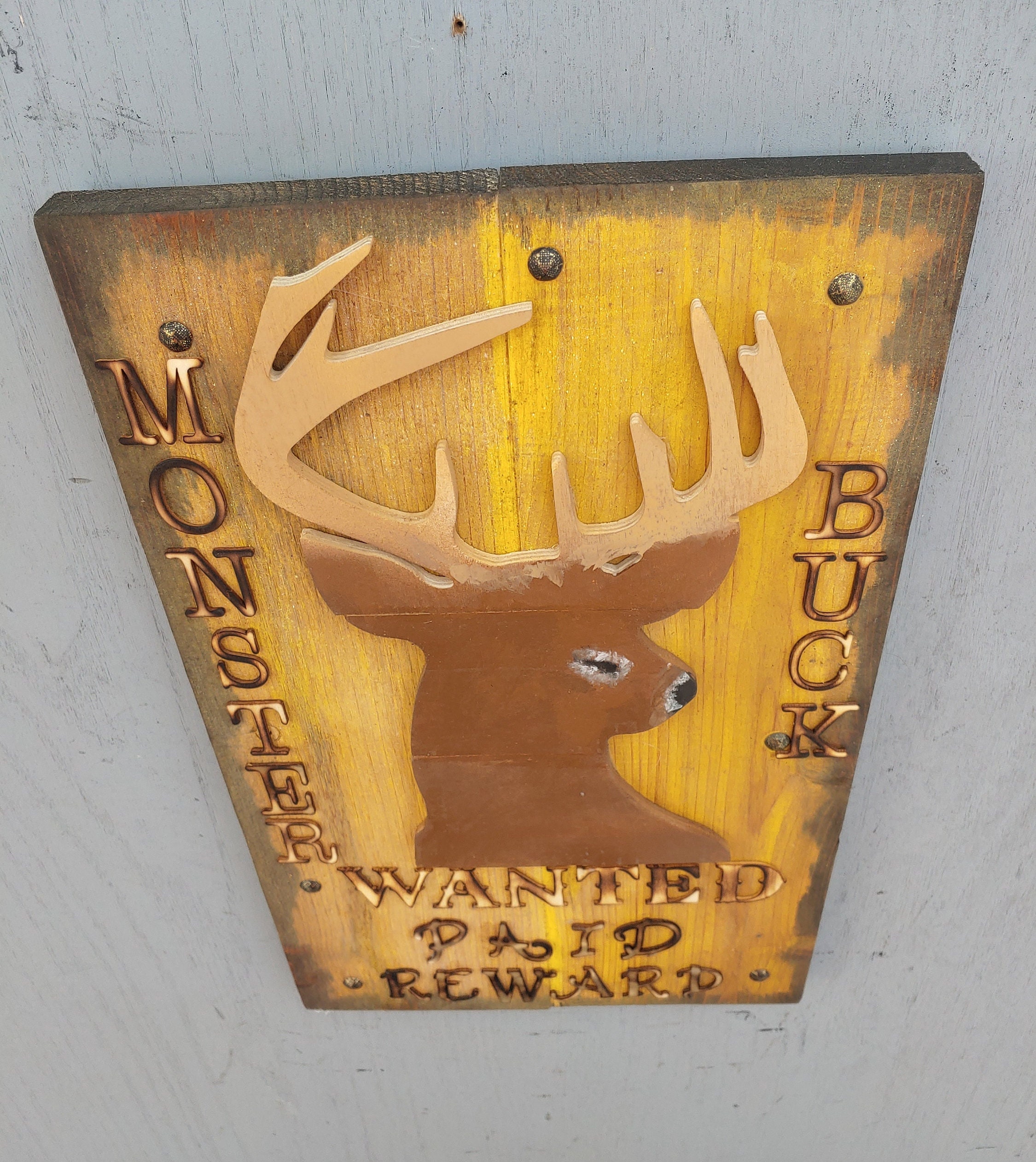 MONSTER BUCK WANTED Poster Rustic Decor Whitetail Deer - Etsy