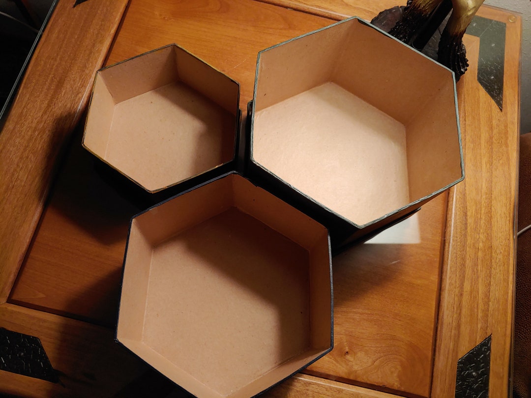 Set of Three Vintage Nesting Hexagon Gift Boxes Philippians Rustic ...