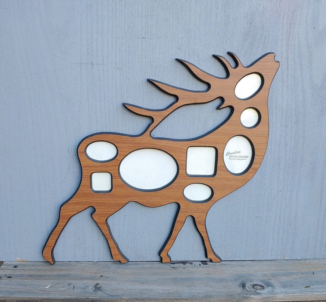 Rustic Elk Picture Frame Photos Wildlife Animal Woodland Wall Hanging ...