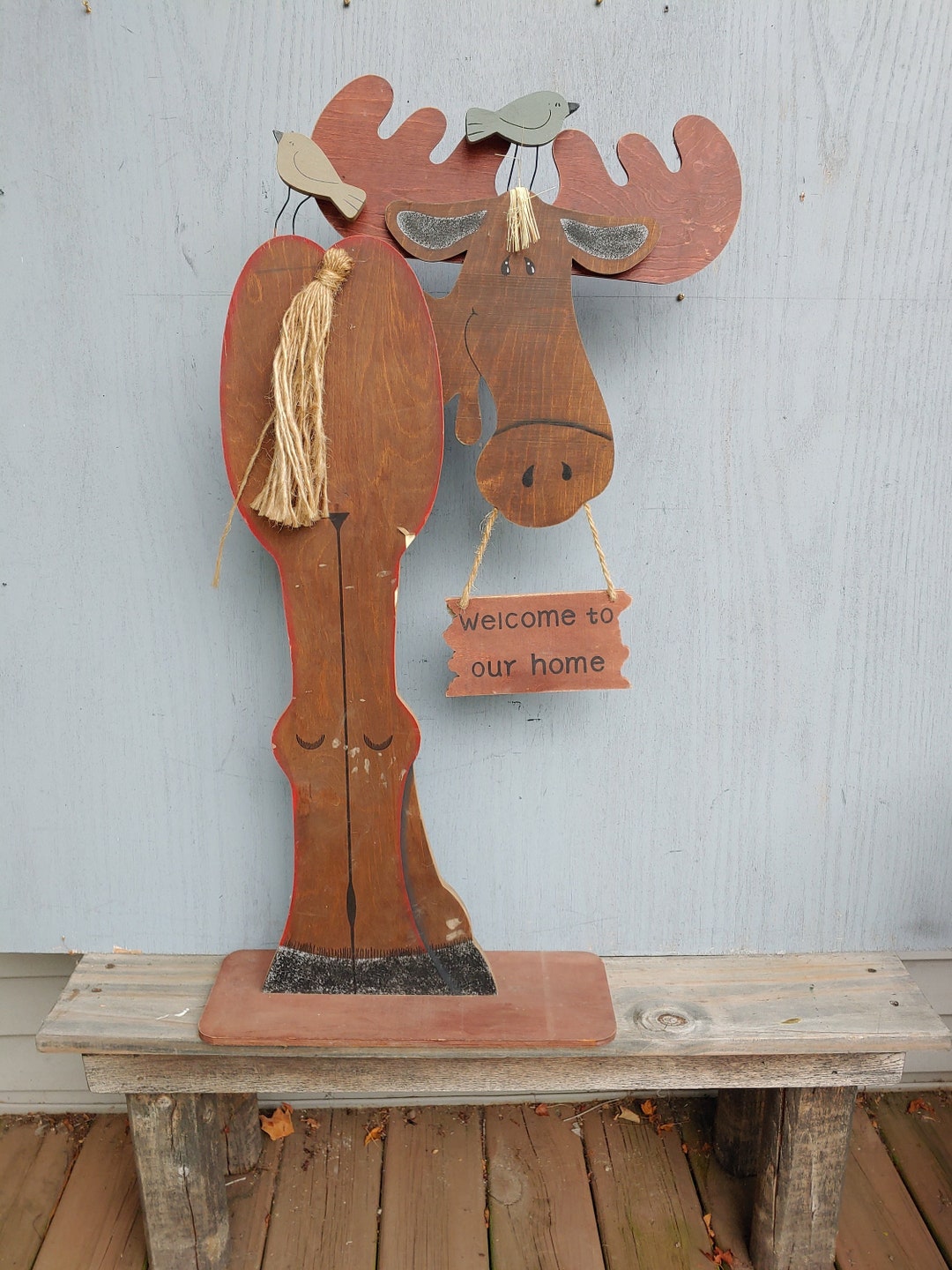 Free Standing Vintage Moose "welcome to Our Home" Sign Wildlife ...