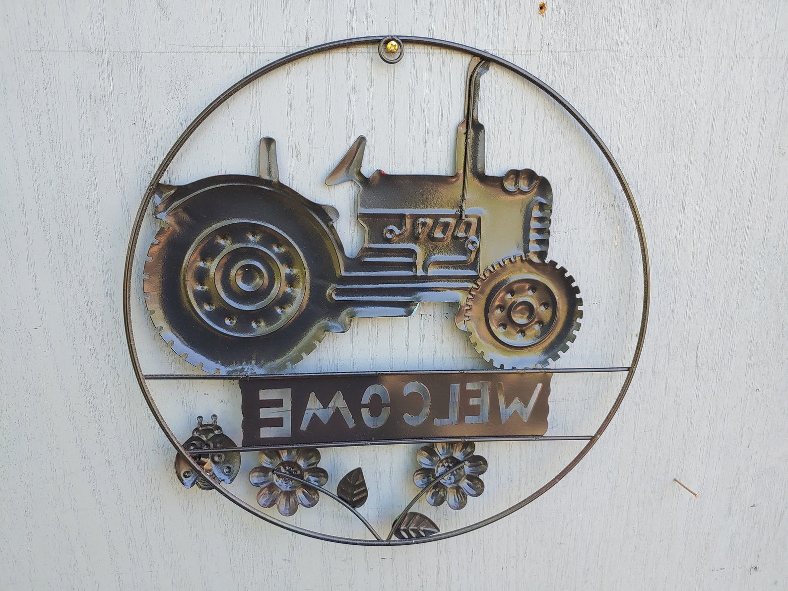 Metal Wire Rustic Tractor Welcome Sign Sunflowers Door Decor - Etsy