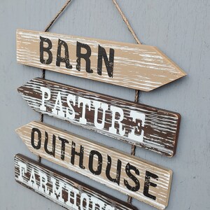 Rustic Farm Wood Sign Arrows Barn Pasture Outhouse Farmhouse Outdoors ...