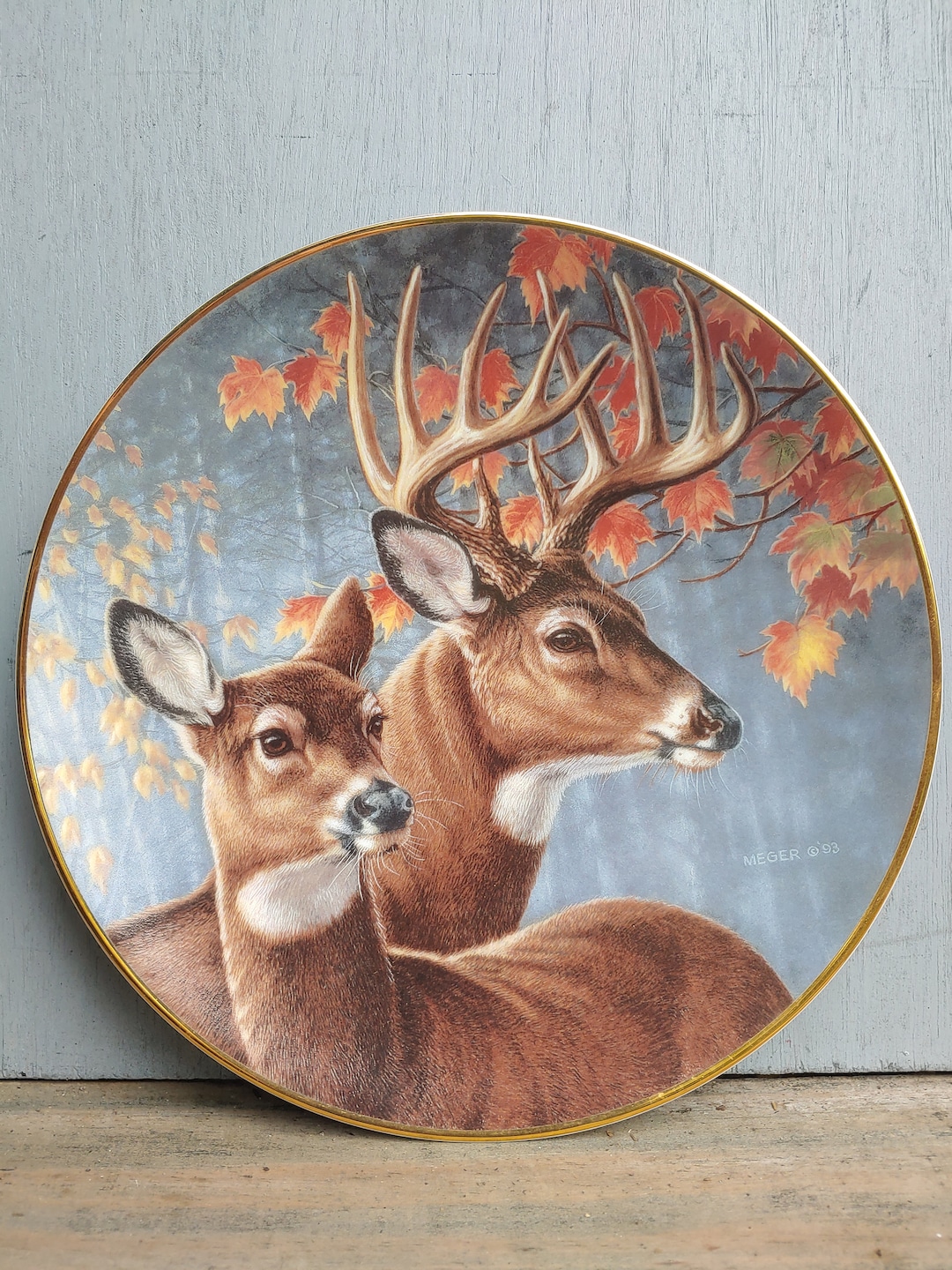Ceramic Whitetail Deer Plates Limited Edition Collector Rustic - Etsy