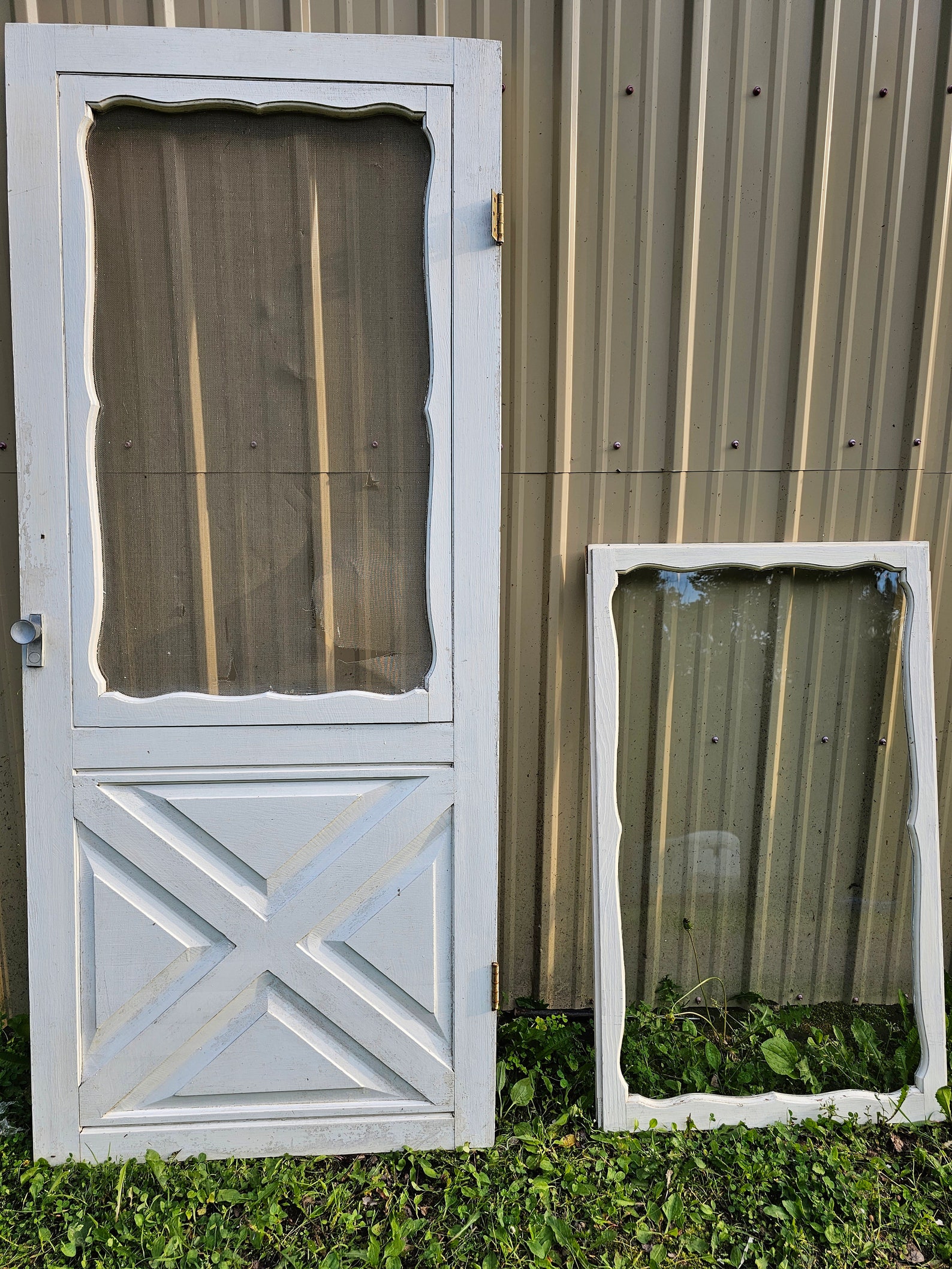 Wood Storm Door Window and Screen Needs Replacing One Pane Glass ...