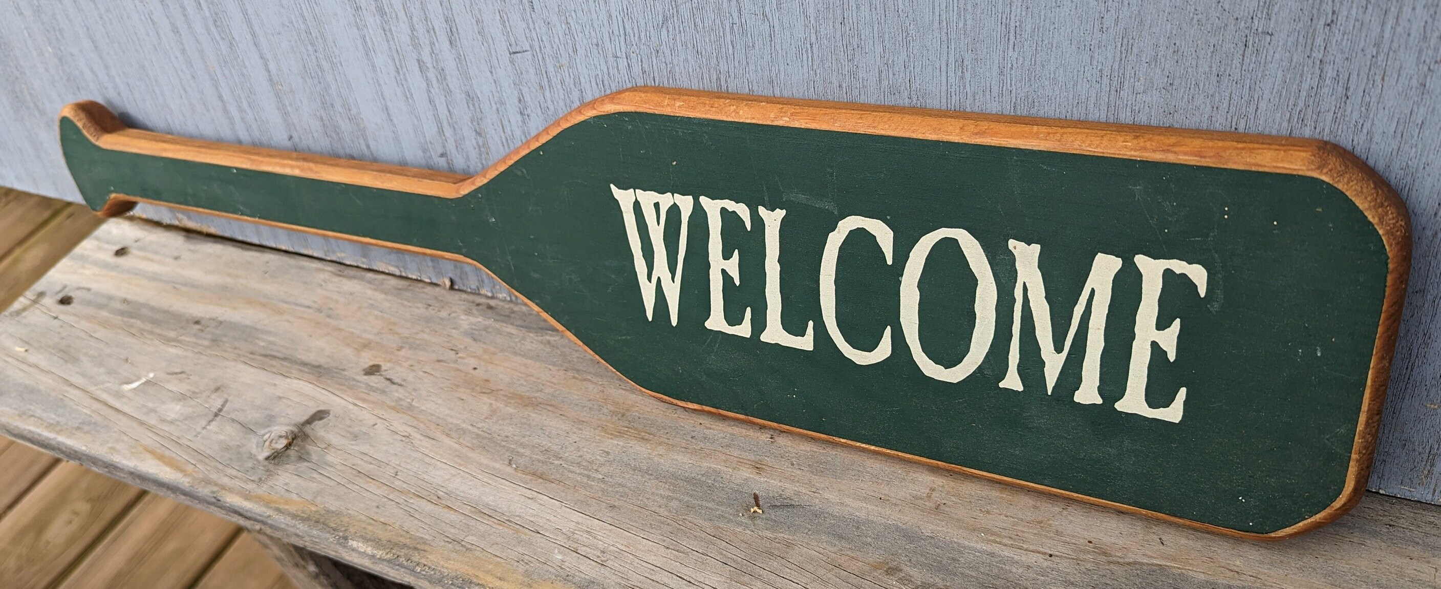 Vintage Simple Welcome Paddle Sign Outdoor Indoor Lake Side - Etsy