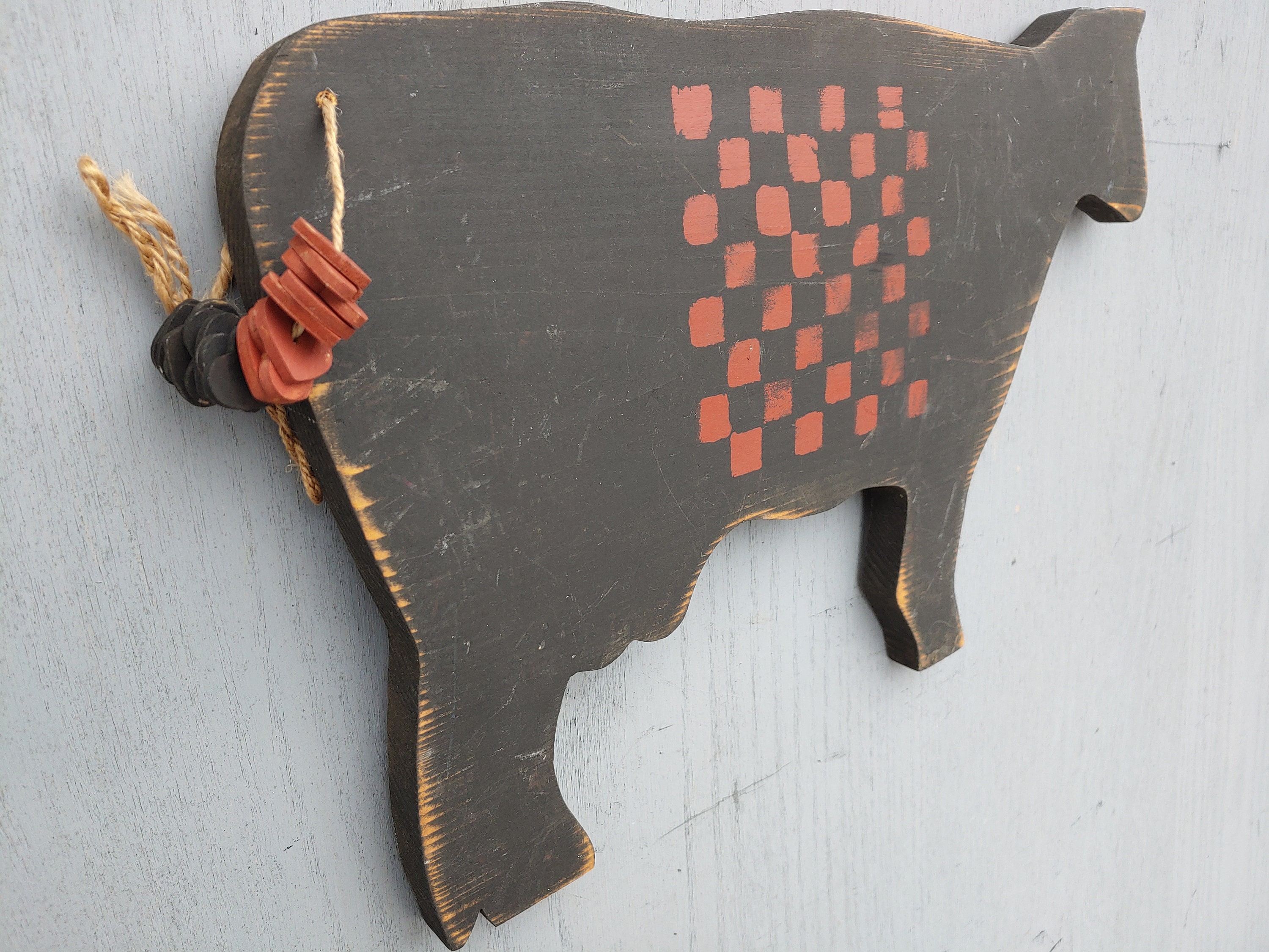 Checkerboard Cow Silhouette Farm Farmhouse Dairy Barn Rustic - Etsy