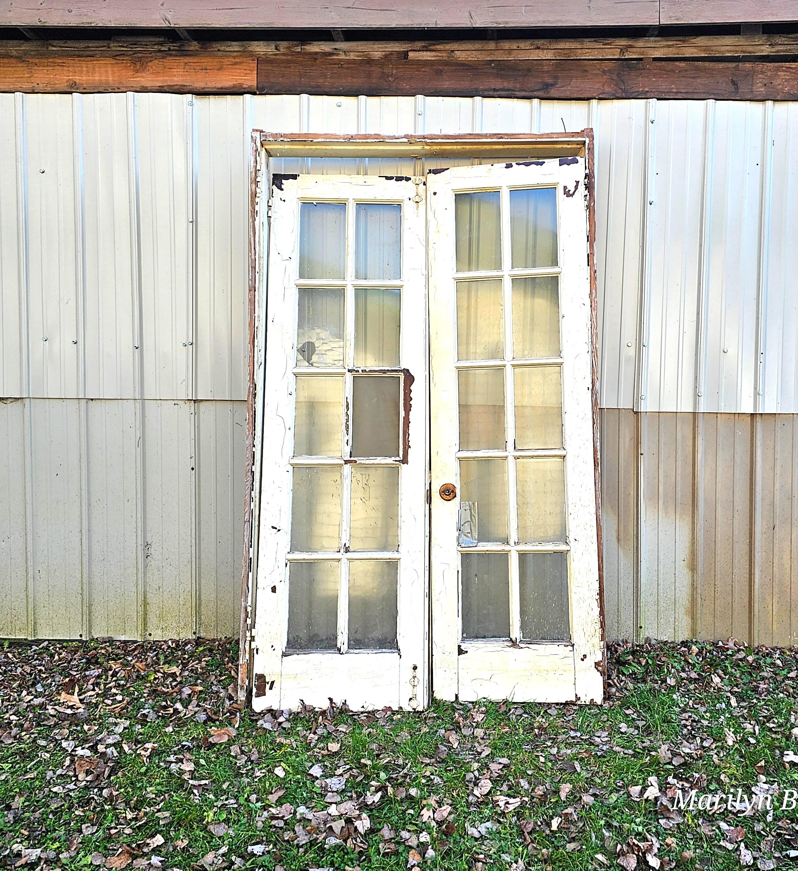 Vintage 10-pane French Doors With Frame: Architectural Salvage ...