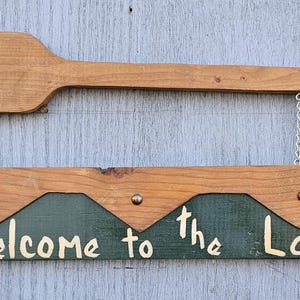 Canoe and Paddle Wall Hanging "welcome to the Lake" Cabin Cottage Lodge ...