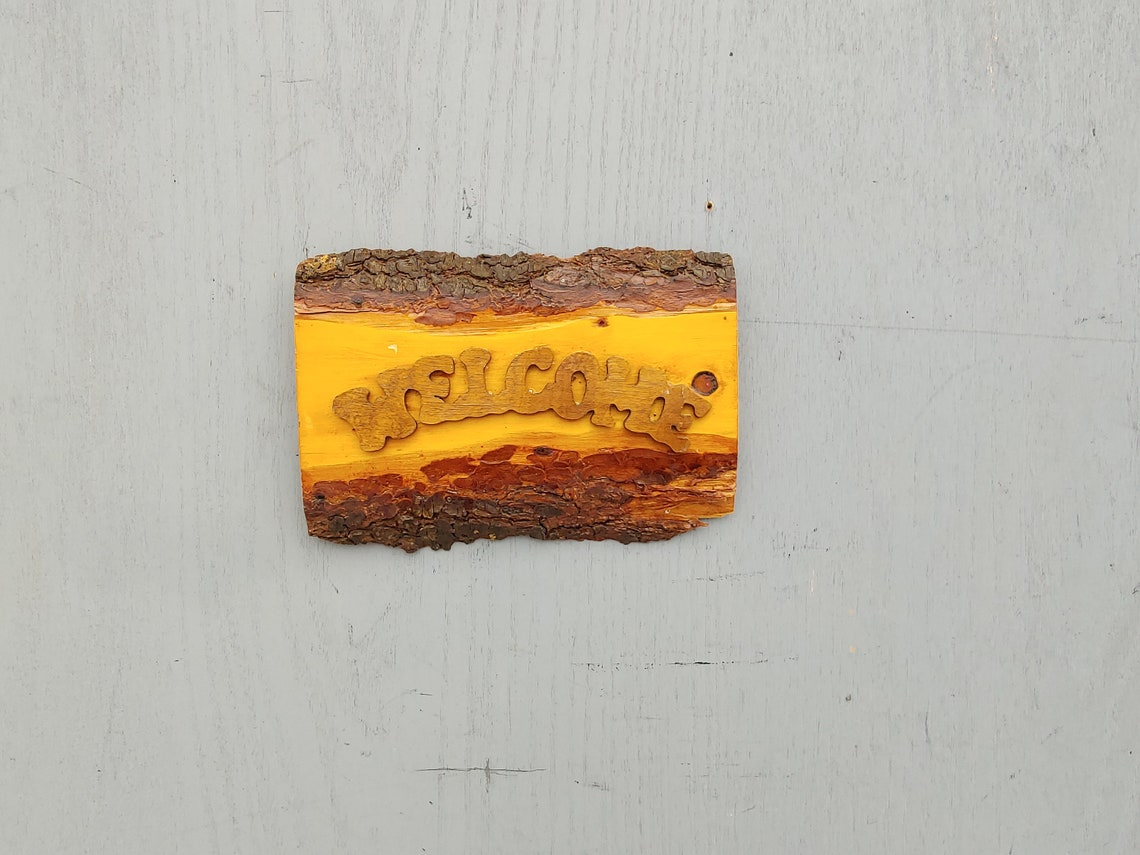Rustic Live Edge Welcome Sign Primitive Wood Wall Art Country - Etsy