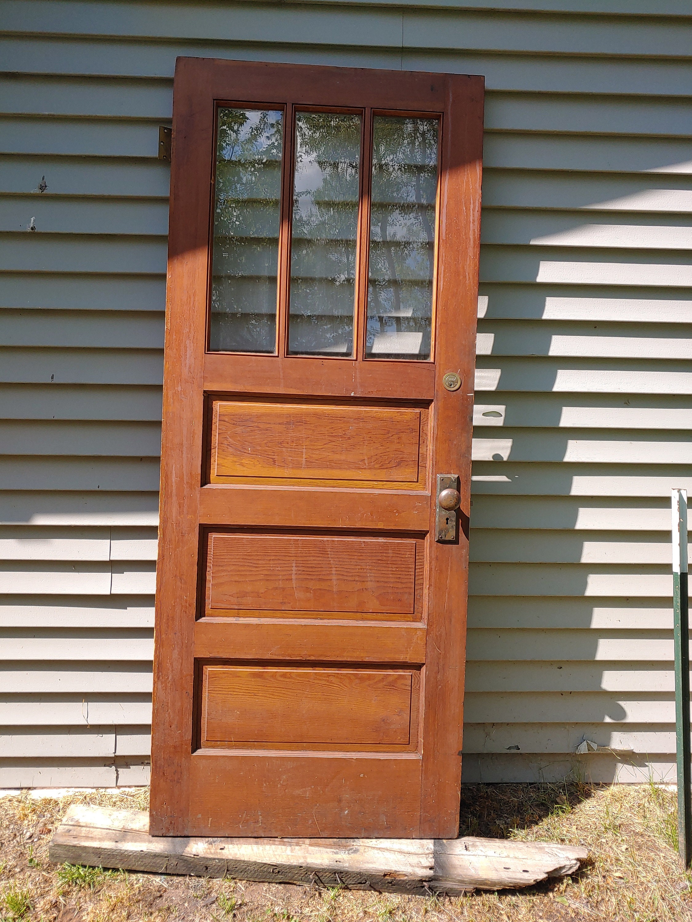 Three Vertical Pane Half Lite Entry Door 3 Recesssed - Etsy