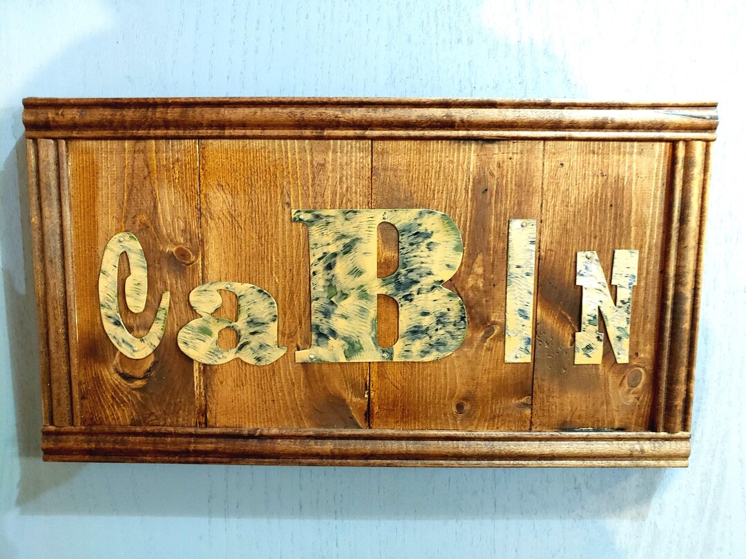 Rustic "cabin" Wall Sign: Mismatched Metal Letters, Cabin Decor ~ 093 ...