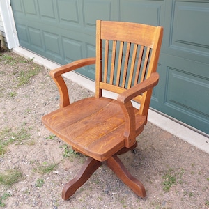 Antique oak bankers chair store