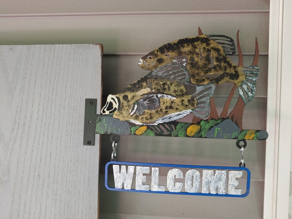 Rustic Crappie welcome Sign Decor Fish Lake | Etsy
