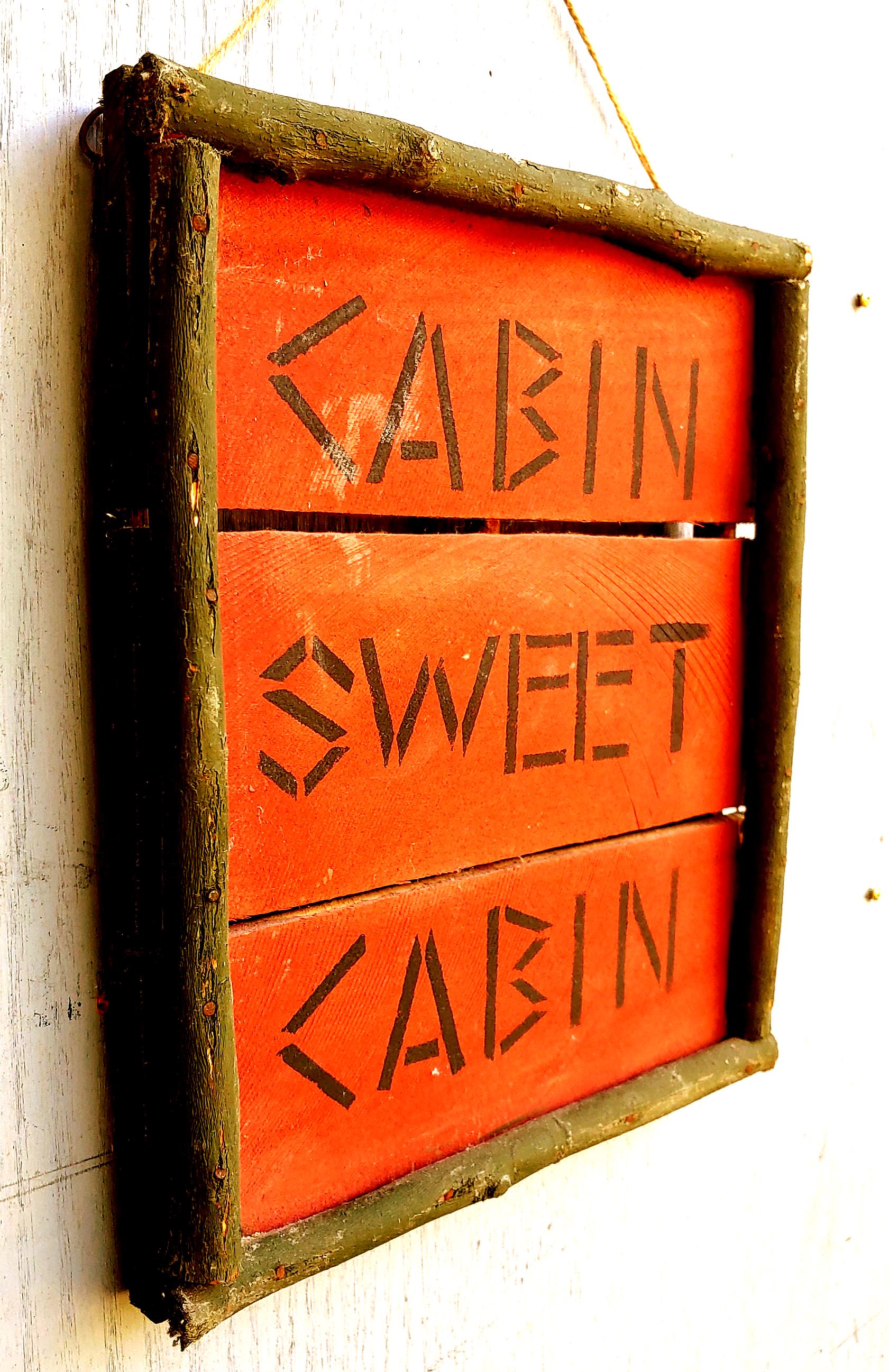 Rustic Cabin Sweet Cabin Twig Sign: Handmade Branch Frame Wall Decor ...
