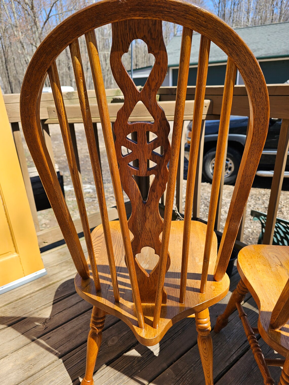 Vintage Windsor Back Chairs Fiddle Wheel Dining Chairs - Etsy