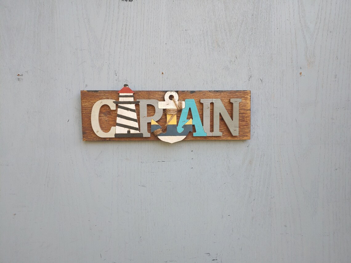 Nautical Captain Wall Sign Rustic Sailing Boating Ship - Etsy