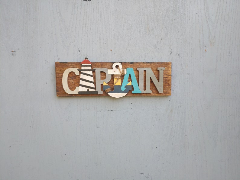 Nautical Captain Wall Sign Rustic Sailing Boating Ship - Etsy