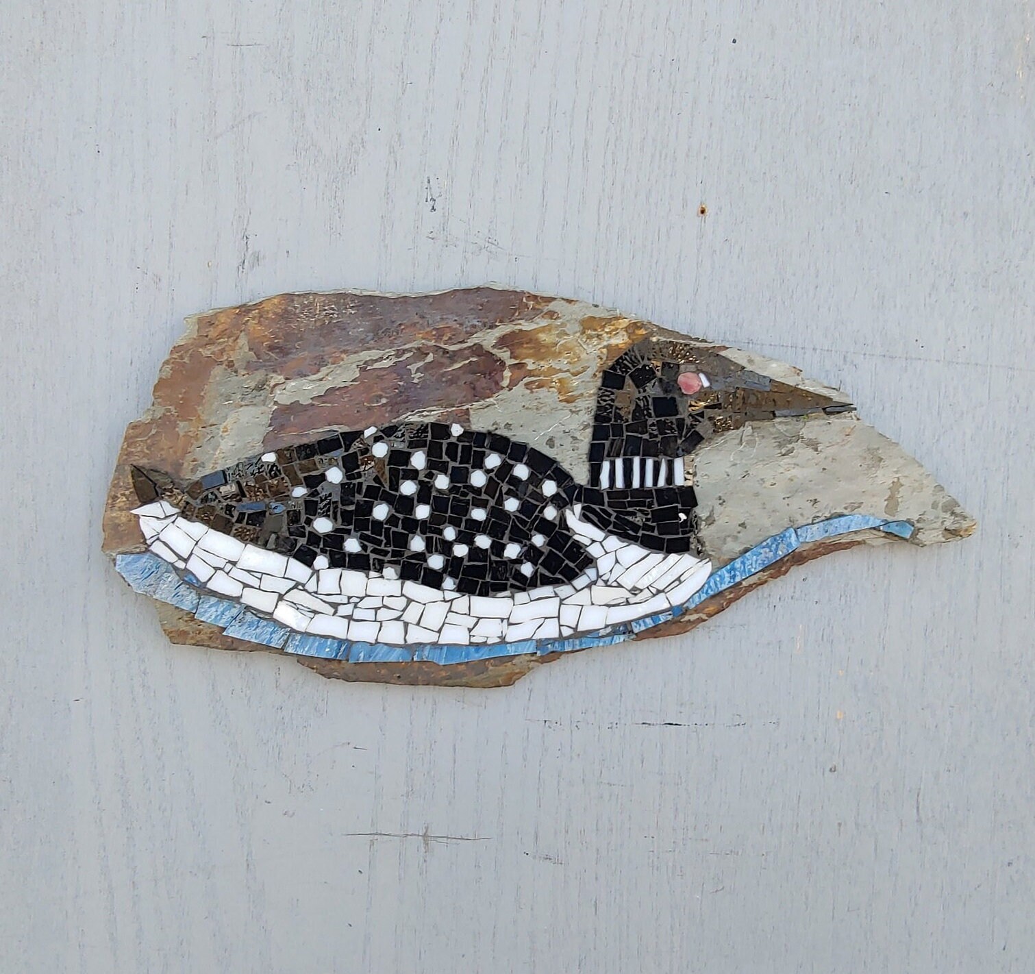 Unique Shale Loon Wall Hanging, Tiled Bird Wildlife Waterfowl Stone ...