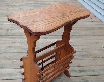 Oak Magazine Rack Table - Etsy